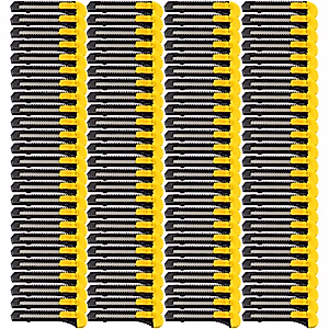 100 Bulk Utility Knives Box Cutters Snap Off Blades Black
