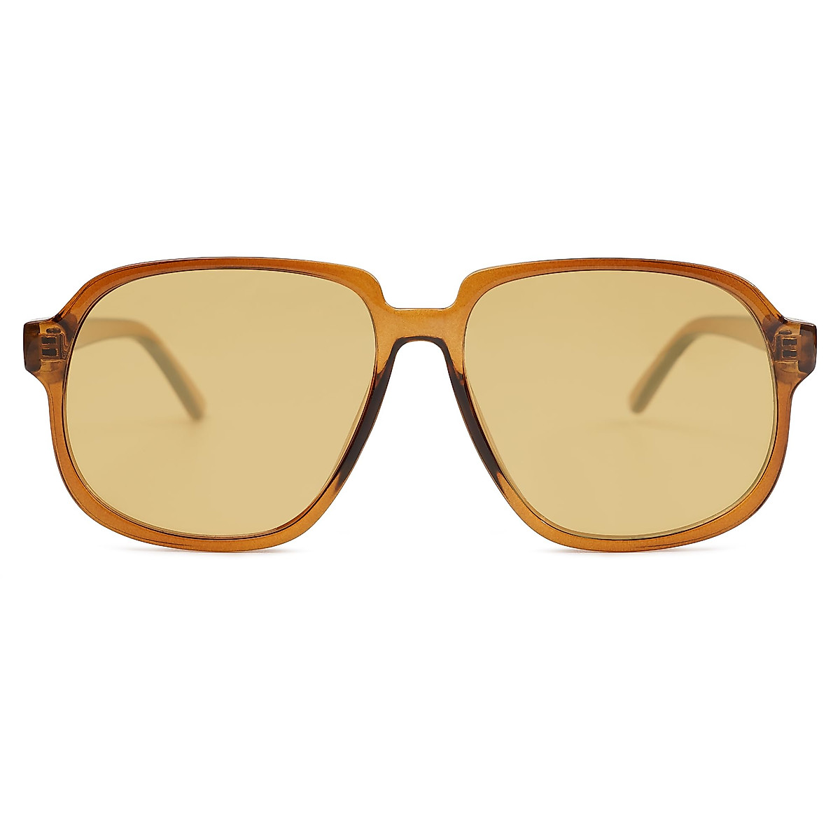 SOJOS Retro Vintage Square Polarized Sunglasses for Women Men 70s Stylish Oversized Sunnies SJ2272, Brown/Brown