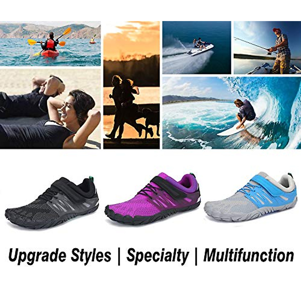 Women's Barefoot Water Shoes Beach Swimming Aqua Pool Surf Waterfall Hiking Quick Dry Athletic Gym Jogging Running Walking Purple
