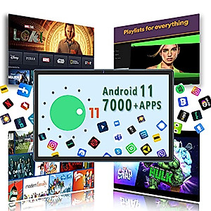 YESTEL Android 11 Tablet 10.1 inch 2 in1 Tablets with 2.0Ghz Octa-Core Processor, 4GB RAM 64GB ROM(Expand to 512GB), 2.4G+5G WiFi, Bluetooth5.0, 8000mAh Battery, Keyboard & Mouse Included-Blue