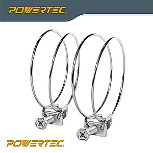 POWERTEC 70215 2 Inch Double Wire Hose Clamp with bolt, Adjustable Hose Clamps for Pool Hose for Above Ground Pools & Pool Pump Hose, Pipe Clamp, Worm Gear Clamp, 5 pack (Color May Vary)