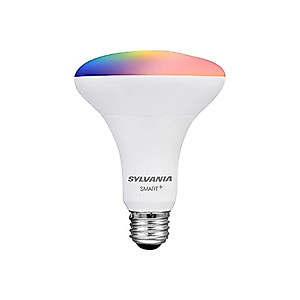 Sylvania Smart Bluetooth BR30 Full Color and Tunable White Light Bulb, 65W, Dimmable, for Alexa, Apple HomeKit and Google Assistant - 1 Pack (75628)
