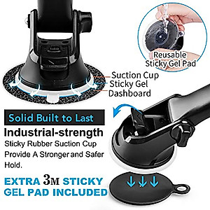 APPS2Car Magnetic Phone Car Mount, Universal Dashboard Windshield Industrial-Strength Suction Cup Car Phone Mount Holder with Adjustable Telescopic Arm,6 Strong Magnets,for All Cell Phones