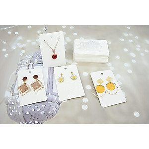 Twavang White Earring Cards for Selling Set with 100Pcs Earring Display Cards, 200 Pcs Earring Backs and 100Pcs Jewelry Packaging Bag for Earrings Necklace Jewelry Display (3.5" x 2.3" Inches)