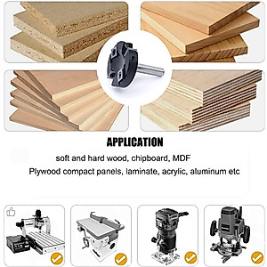 CNC Spoilboard Surfacing Router Bit 1/2 Shank, 2-1/2”Cut Dia, 2+2 Insert Carbide Slab Flattening Router Bits, Planing Bit Wood Planer Bit, for Flycutter/ Slab Leveler/ Rabbeting by Sinoprotools