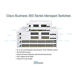 Cisco Business CBS350-16FP-2G Managed Switch | 16 Port GE | Full PoE | 2x1G SFP | Limited Lifetime Protection (CBS350-16FP-2G)