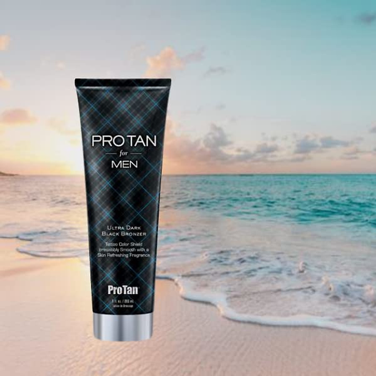 For Men Ultra Dark Black Bronzer - Natural Bronzer for Deep, Dark with Tattoo Color Shield 9 oz by Pro Tan