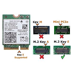 Intel AX411 WiFi 6E Adapter | Tri-Band Wireless | Up to 3.0 Gbps | CNVio2 M.2 Format for PCs | Bluetooth 5.3 Support | For Intel 12th Gen and Newer CPUs, Windows 10/11, Linux | AX411NGW (AX411)