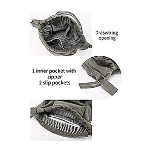 Jeelow Small Canvas Tote Handbag Mini Crossbody Cellphone Bag Purses With Adjustable Strap & Zipper (Small Grey)