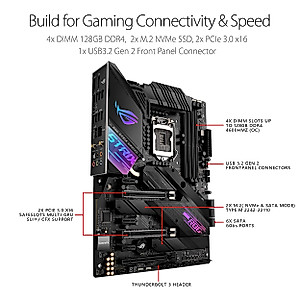 ASUS ROG Strix Z490-E Gaming Z490- WiFi 6, LGA 1200 (Intel 10th Gen) ATX Gaming Motherboard, 14+2 Power Stages, DDR4 4600, Intel 2.5 Gb Ethernet (Renewed)