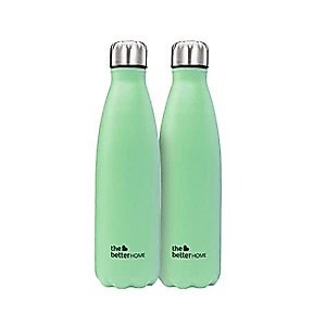 The Better Home 500 Stainless Steel Insulated Water Bottle | Thermos Flask 500ml | Hot and Cold Steel Water Bottle 500ml | Food Grade & BPA Free Insulated Water Bottles (Pack of 2)