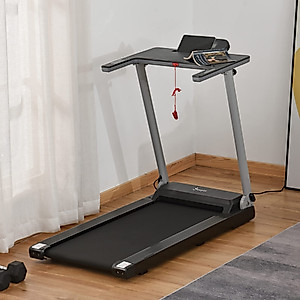 Soozier Foldable Electric Motorized Treadmill Running Machine with 12 Pre-Set Programs 7.5 MPH Max Speed LCD Display for Home Use - Black