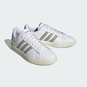 adidas Men's Grand Court 2.0 Sneaker, White/Silver Pebble/Wonder Beige, 10.5