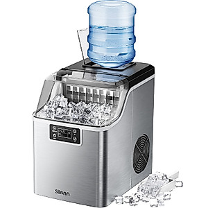 Silonn Countertop Ice Maker (45lbs/Day) + Perfect Stix Icebag10TT-100 Ice Bags (10 lbs) with Twist Tie Enclosure