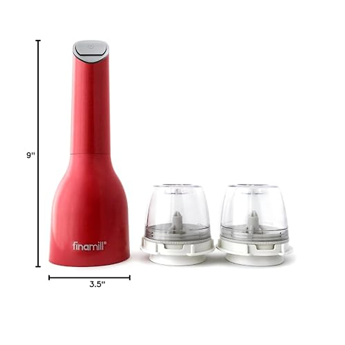 FinaMill's Award-Winning Battery Operated Salt and Pepper Grinder Set - Adjustable Coarseness, Ceramic Grinding Elements, LED Light, Perfect for Home Cooking & Gifting - 2 Quick-Change ProPlus Pods