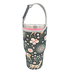 Lixiaoman 3 Pack Tumbler Carrier Holder Pouch for All 30oz Stainless Steel Travel Insulated Coffee Mug,Neoprene Sleeve with Carrying Handle Reusable (3)