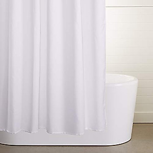 Amazon Basics Linen Style Bathroom Shower Curtain - Bright White, 72 Inch