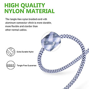 Hoblaze Micro USB Cable 10FT, Android Charger Cord 3Pack Long Nylon Braided Sync and High Speed Charging Cord Compatible with Samsung Galaxy S7 Edge S6, Android & Windows Smartphones and More