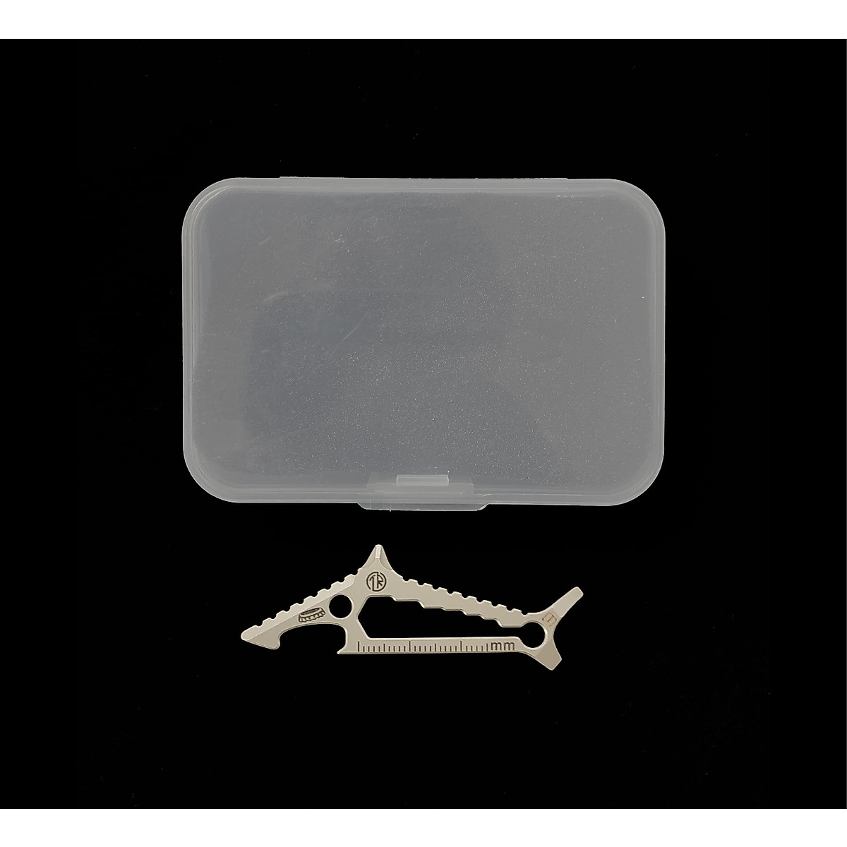 Tacray Titanium Shark-shaped multitool with bottle opener，hexagonal spanner and screwdriver,Titanium creative pendant.