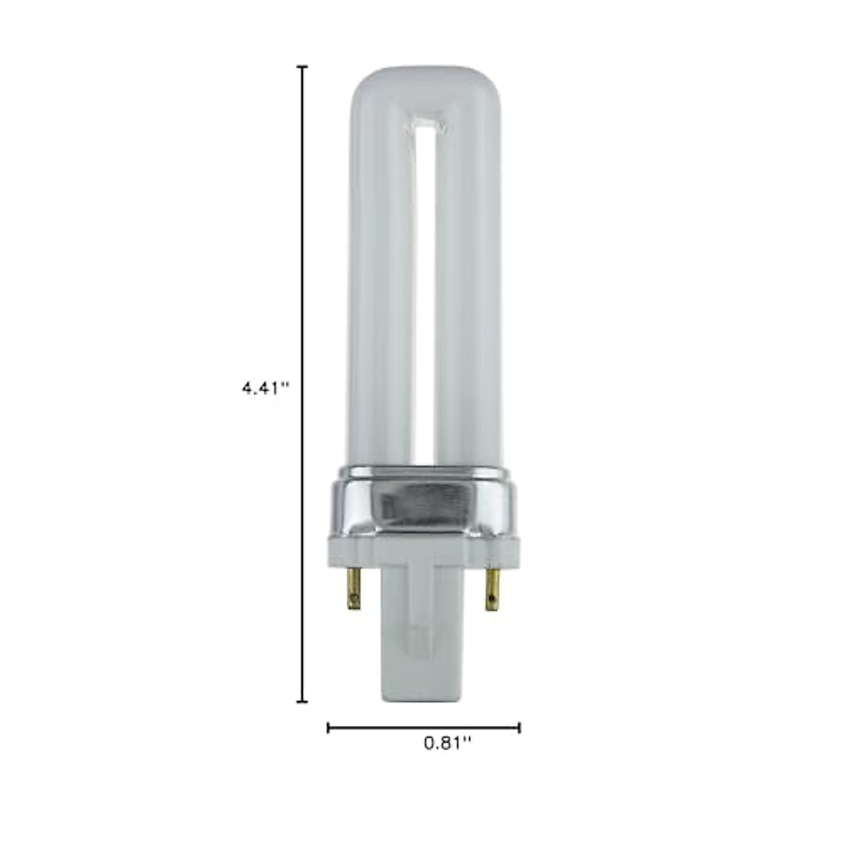 Sunlite PL5/SP41K/10PK 2-Pin Fluorescent 5W 4100K Cool White U Shaped PL CFL Twin Tube Plugin Light Bulbs with G23 Base (10 Pack)