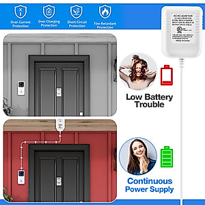 Dreyoo AC 24 Volt Transformer Compatible with Ring Video Doorbell, 197 Inch Long C Wire Adapter with 48PCS Cable Clips Compatible with Ecobee,Sensi, Wyze, Eufy Thermostat