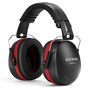 SULWZM Hearing Protection Ear Muffs,NRR 28db Noise Cancelling for Shooting, Mowing, Construction,Red