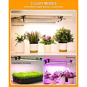 DOMMIA Grow Light, 2ft 80W Grow Light Strip, 3 Spectra Modes, Dimmable Plant Growing Light Fixtures, Full Spectrum Grow Lights for Indoor Plants, Indoor Grow Lights for Greenhouse, Tomatoes, Peppers