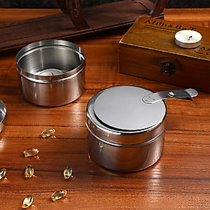 4pcs Buffet Warmer Fuel Holder with Cover Chafer Stainless Steel Canned Heat Fuel Box Burner Chafer Canned for Buffet Barbecue Party