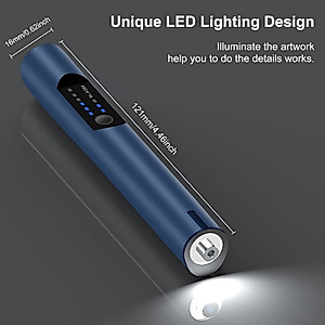 Engraving Pen with LED Light,USB Rechargeable Engraver Pen with 35bits,Mini Electric Engraving Machines Etching Pen Cordless Handheld Etcher Engraver Tool for DIY Jewelry Metal Wood Stone Glass (Blue)