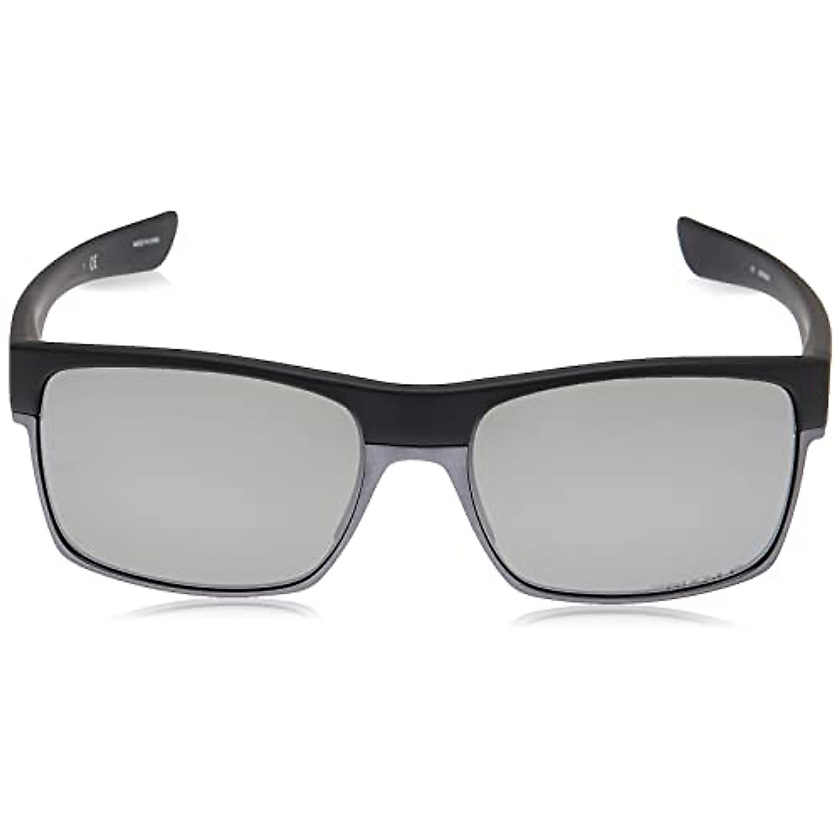 Oakley Men's OO9189 TwoFace Square Sunglasses, Matte Black on Silver/Prizm Black Polarized, 60 mm