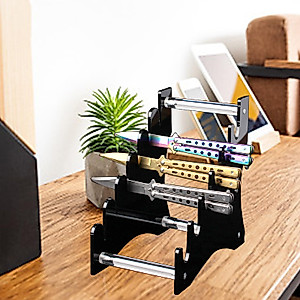 ​Knife Display Stand Knife Stand Display Knife Storage Holder Acrylic Knife Display Stand Organizer Holder Knife Storage 6 Knives(Black)
