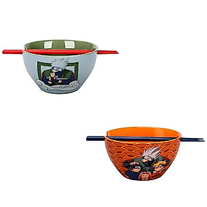 Bioworld Naruto Kakashi 20 oz Ramen Bowl With Chopsticks