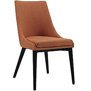 Modway Viscount Mid-Century Modern Upholstered Fabric Kitchen and Dining Room Chair in Orange