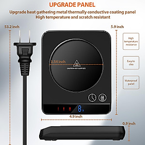 Misby Mug Warmer, Coffee Warmer & Cup Warmer for Desk with 3 Temp Settings, Auto On/Off Gravity-Induction Smart Coffee Mug Warmer Fast Heating Coffee, Beverage, Milk and Tea for Home Office,Black