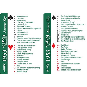 Flickback Media, Inc. 1953 Trivia Playing Cards: Great 70th Birthday
