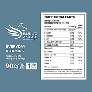 Bullz Angel Everyday Vitamins for Dogs - Dog Use - Healthy Life - Essential Vitamins - Amino Acids - Natural Ingredients - Daily Use