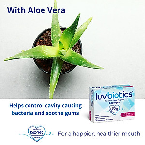 Luv Biotics Cherry Lozenges with Oral Probiotics, Xylitol & Aloe Vera - Pack of 30 lozenges