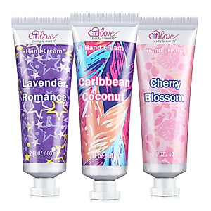 BODY & EARTH Hand Cream Gift Set,Natural Plant Fragrance Hand Lotion with Argan Oil and Glycerin for Women, Travel Size Lotion for Dry Hands Gift Set,Gifts for Women