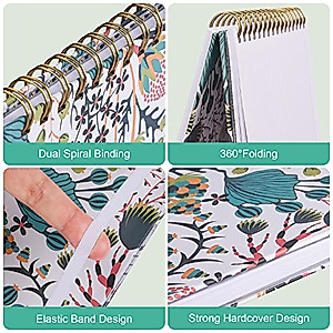 Spiral Notebook, 4 Pack A5 Lined Journal for Women, Hardcover Spiral Journal with 2 Pockets, College Ruled Notebooks, Cute Notebook for Office, School Supplies, Gifts (160 Pages, 6.3" x 8.46")