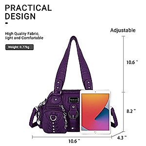 AngelKiss Small Purse Handbag for Women Crossbody and Shoulder Bags Multipocket Soft Hobo Purses Adjustable Strap Satchel vegan Leather