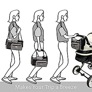 TOPDesign Universal Baby Stroller Organizer, Stroller Caddy with Heightened Insulated Cup Holders & Non-Slip Secure Hooks Accessories, Fits Most Strollers, Machine Washable (Blue)