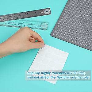 100 Pieces Ruler Grips, Transparent Strong Adhesive Silicone Ruler Rings for Quilting Rulers Quilt Templates for Sewing Rulers Quilting Templates 3/4 Inch and 1/4 Inch