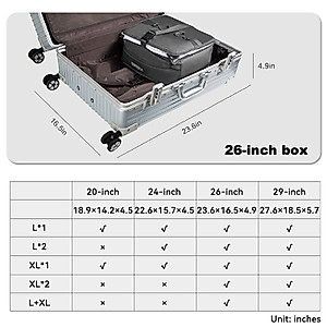TABITORA Portable Hanging Travel Shelves Bag Packing Cube Organizer Suitcase Storage Large Capacity (Grey L)