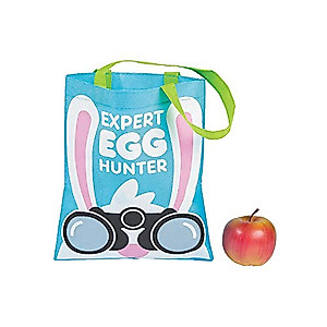 Fun Express EXPERT EASTER EGG HUNTER TOTE BAG - Apparel Accessories - 12 Pieces