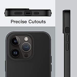 JETech Silicone Case for iPhone 14 Pro Max 6.7-Inch (NOT for iPhone 14 Pro 6.1-Inch), Silky-Soft Touch Full-Body Protective Phone Case, Shockproof Cover with Microfiber Lining (Black)