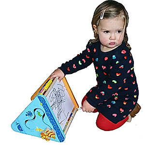 TOWO Activity Centre Triangle Toys - flip Flop Alphabet Blocks Abacus Clock - Activity Cube for Toddlers 5 in 1- Toys for Babies Montessori Learning-Wooden Toys for 1 Year Old