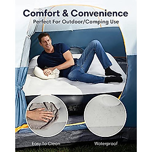 OlarHike Queen Air Mattress with Built in Pump,Inflatable Blow Up Airbed with Storage Bag,13" High Speed Inflation Black, Camping Accessories, Travel and Guests & Indoor