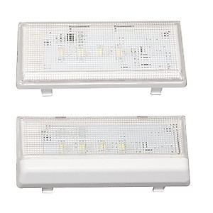 W10515058 and W10515057 Refrigerators LED Light Set with Tapered Lens and Bezel for Whirlpool, Kenmore, Maytag, KitchenAid, 3021142 AP6022533 PS11755866 (2 pc)
