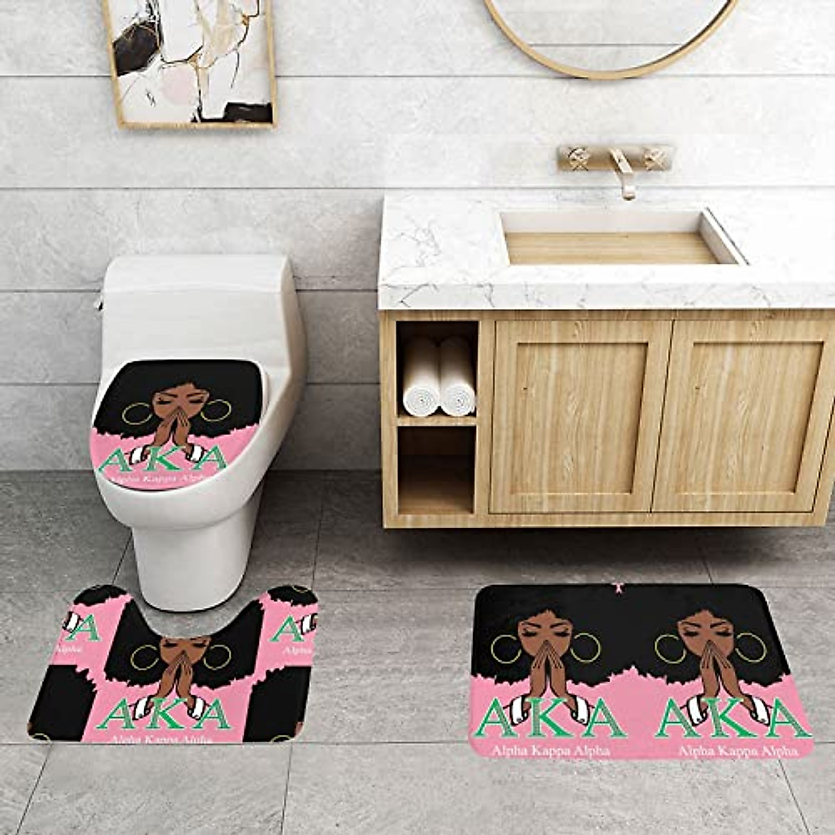 Bathroom Rugs Sets 3 Piece Aka SOR-Ority 10 Bathroom Shower Rugs with U-Shaped Contour Toilet Mat Large Contour Mat, Bathroom Floor Mats