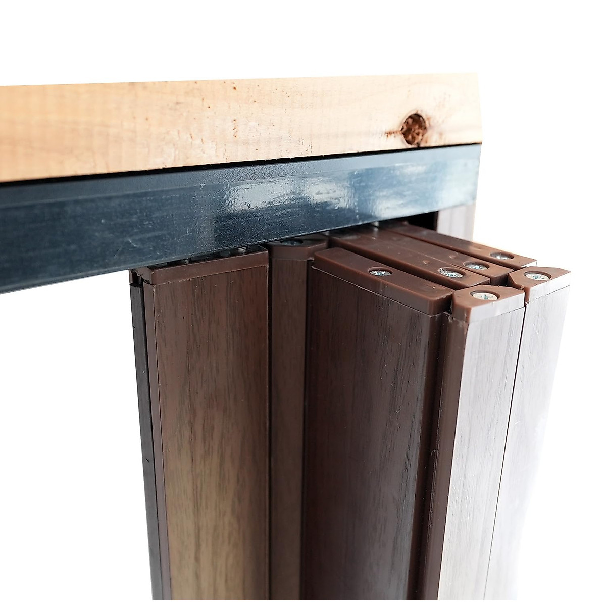 CCBOYSHARDWARE 36X96in Accordion Door,Interior Folding Doors for Closet Includes Hardware and Lock,Brown